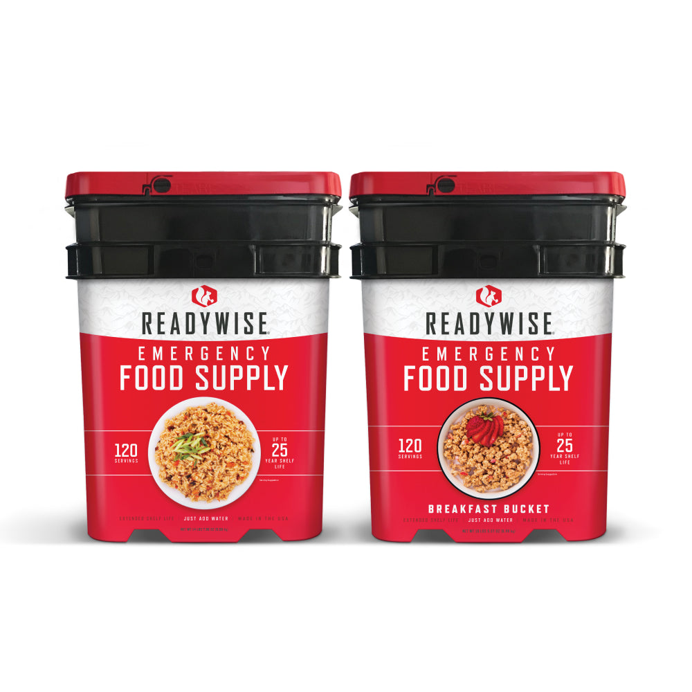 (240 Servings) Breakfast, Lunch, & Dinner Emergency Meal Buckets — Good ...
